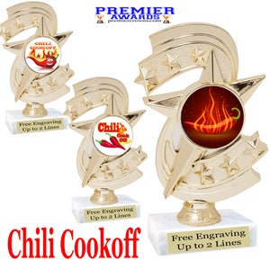 Chili Cook off Trophy. 6" Tall With Choice of Art Work. Great Trophy ...