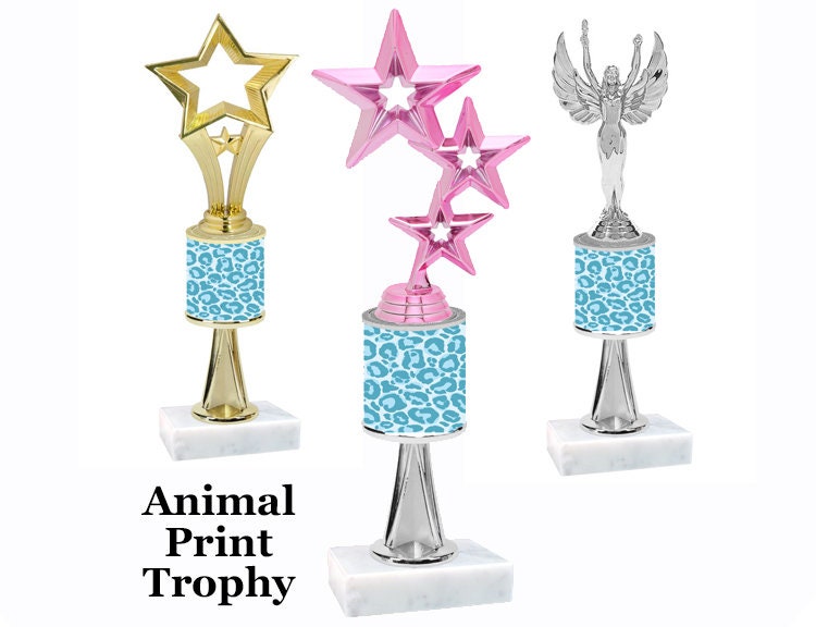 Animal Print theme trophy with Numerous trophy heights | Etsy