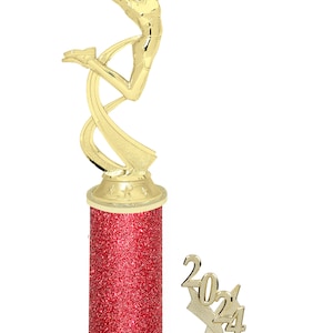 Cheer Trophy With Choice of Glitter Column Color. Trophy Heights Start at 10 Inches. Great for ...