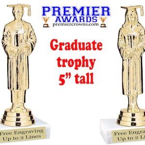 Graduate Trophy. 5" Tall With Choice of Male or Female. Celebrate Their ...