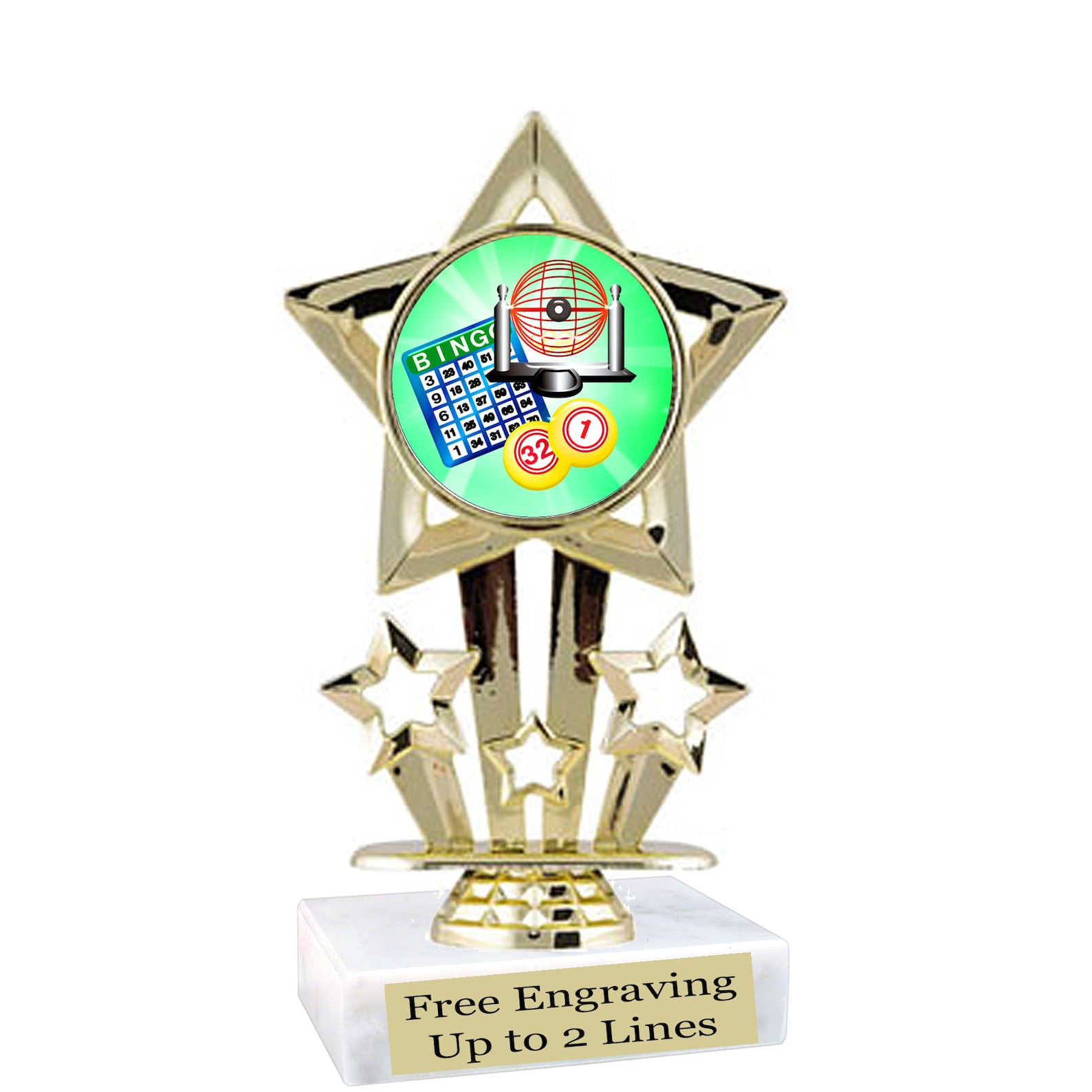 BINGO Trophy 6 Tall With Choice of 5 Designs. Great | Etsy