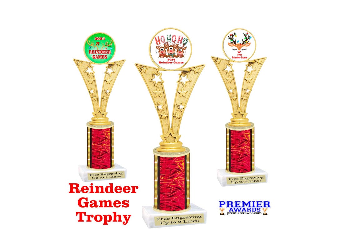 Reindeer Games Theme Trophy. Great Trophy for Your Holiday Events ...