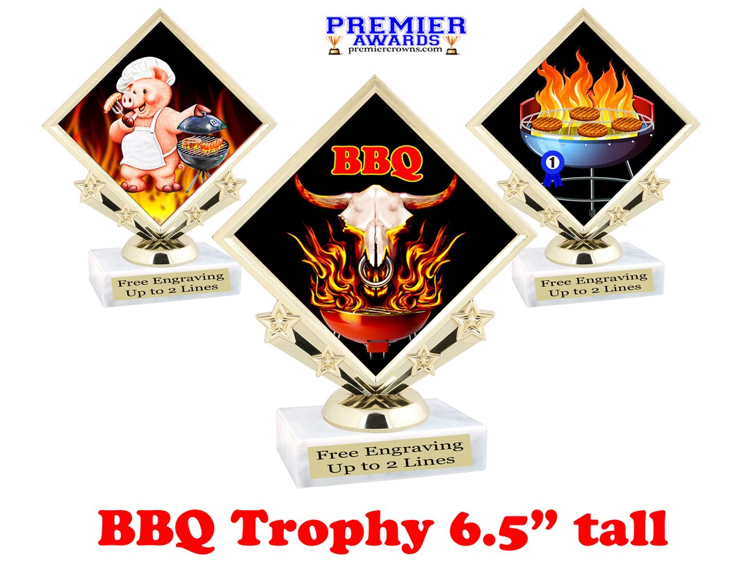 BBQ Cook off Trophy. 6.5" Tall With Choice of Art Work. Great Trophy ...