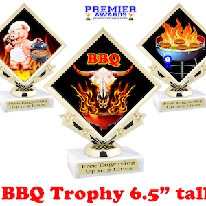 BBQ Cook off Trophy. 6.5" Tall With Choice of Art Work. Great Trophy ...