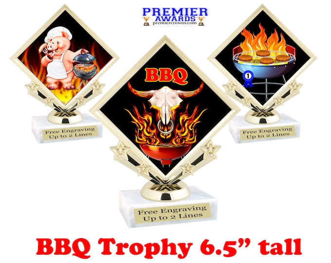 BBQ Cook off Trophy. 6.5" Tall With Choice of Art Work. Great Trophy ...