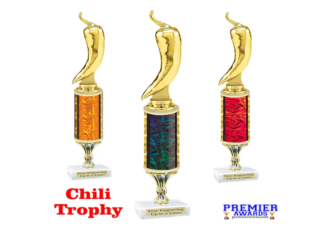 Gold Chili Pepper Trophy With Choice of Column Color. Great for Your ...