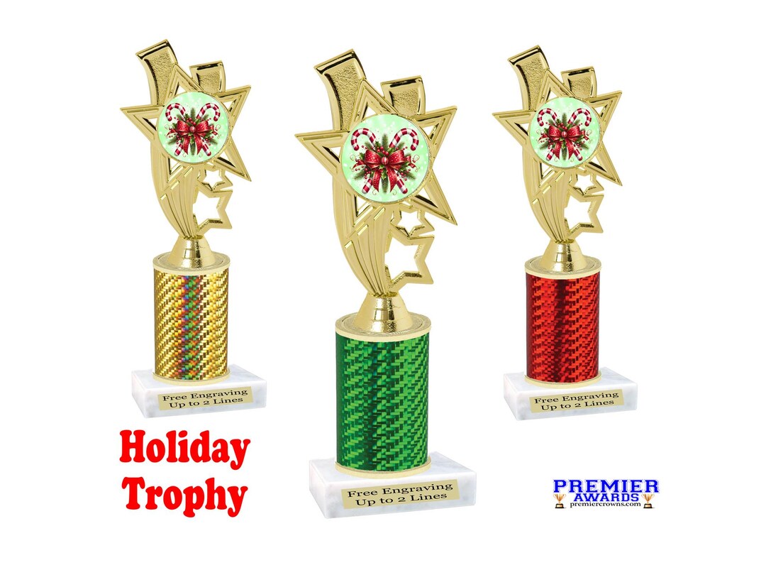 Candy Cane Trophy for Your Holiday Events, Reindeer Runs, Contests and ...