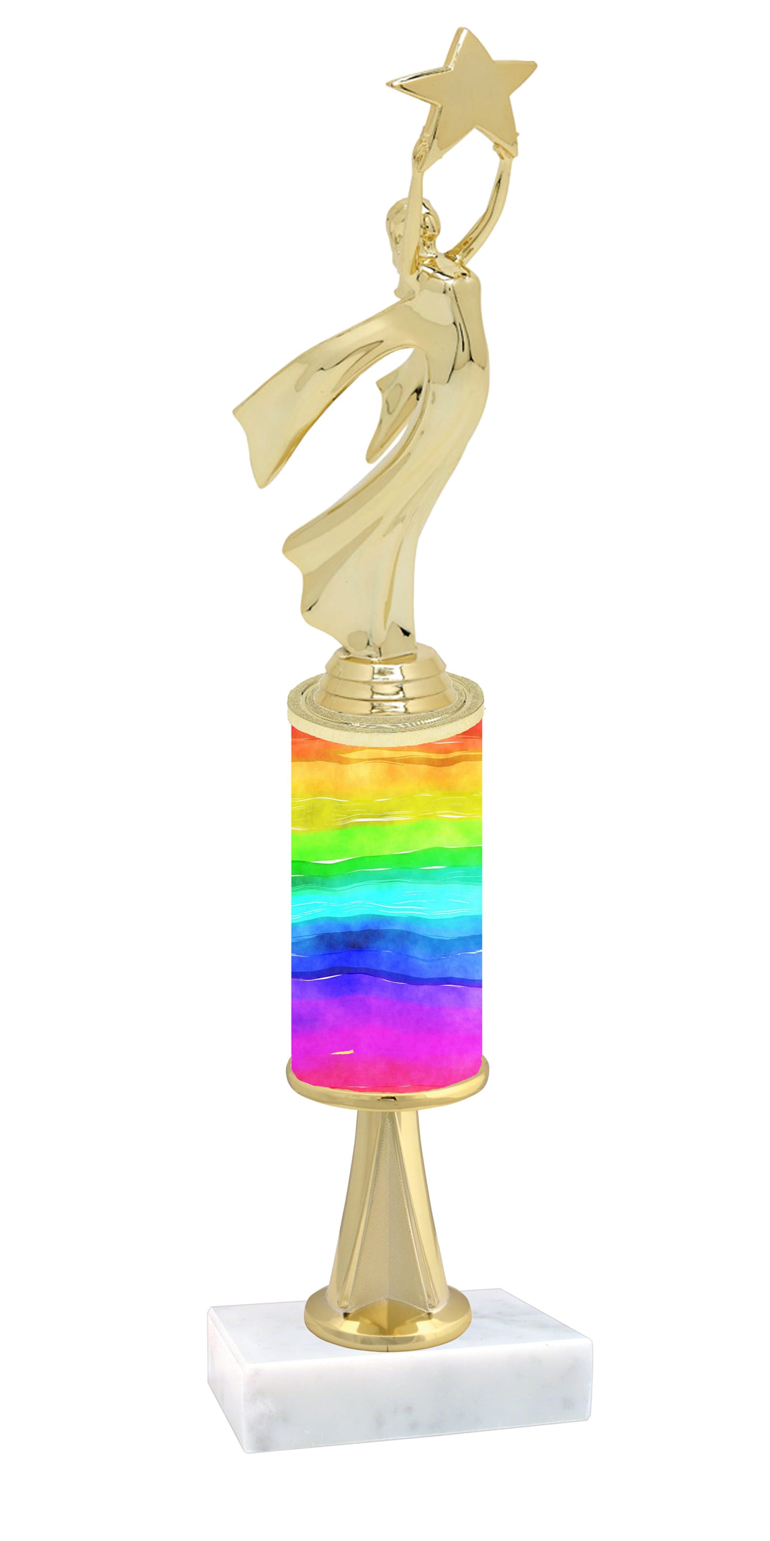 Rainbow theme trophy with choice of figure. Numerous trophy | Etsy