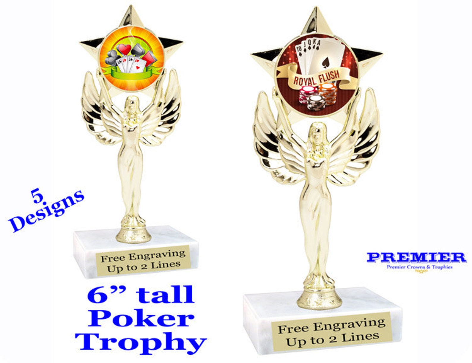 Poker Trophy. 6 Tall With Choice of 5 Designs. Great - Etsy