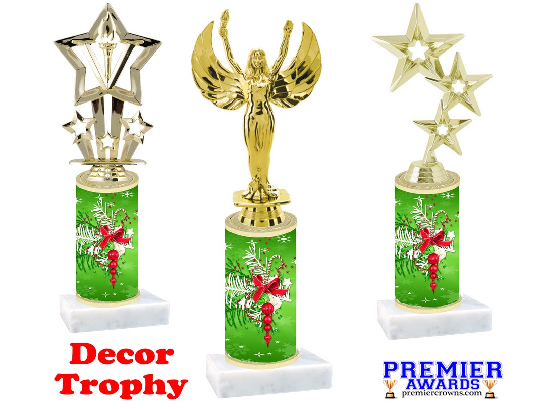 Christmas - Winter Theme Trophy With Choice of Figure on Christmas ...