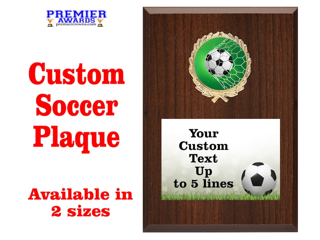 Soccer Plaque. Custom Soccer Plaque. Add Your Custom Text for a Great ...