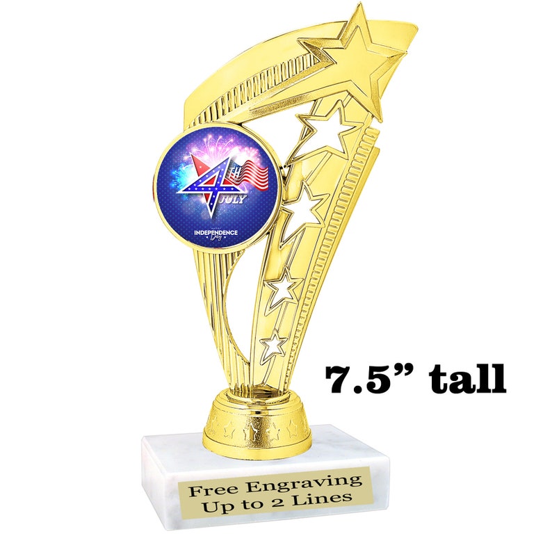 Patriotic - 4th of July Theme Trophy. 7.5" Tall. Great for Your Summer ...