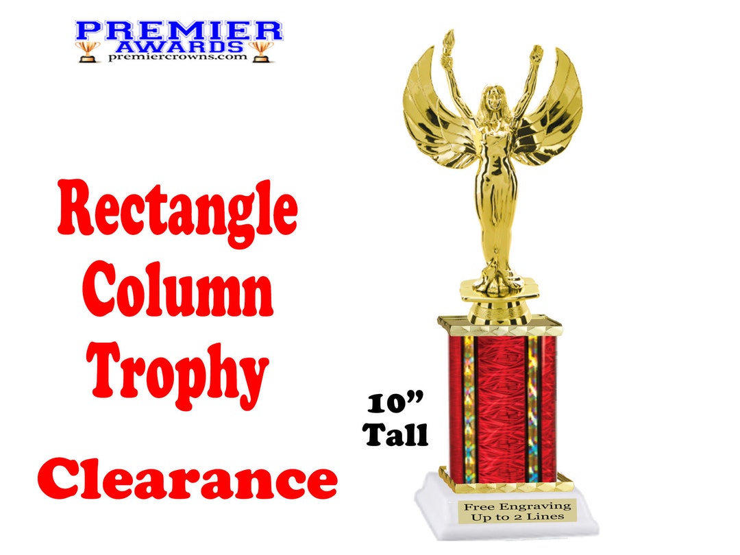 Red Rectangle Column Trophy With Victory Figure. Great for Any - Etsy