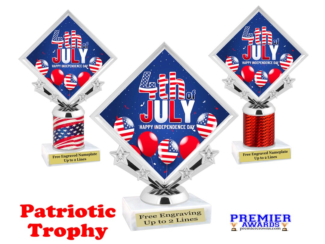 Patriotic 4th of July Trophy. Show off Your Patriotic Spirit - Etsy