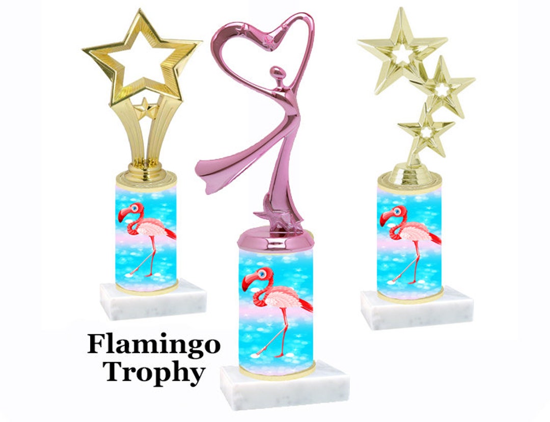 Flamingo Theme Trophy With Choice of Figure. Numerous Trophy Heights ...