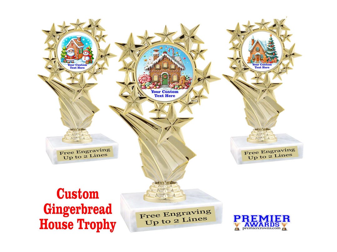 Custom Gingerbread House Trophy. Great Trophy for Your Holiday Events ...