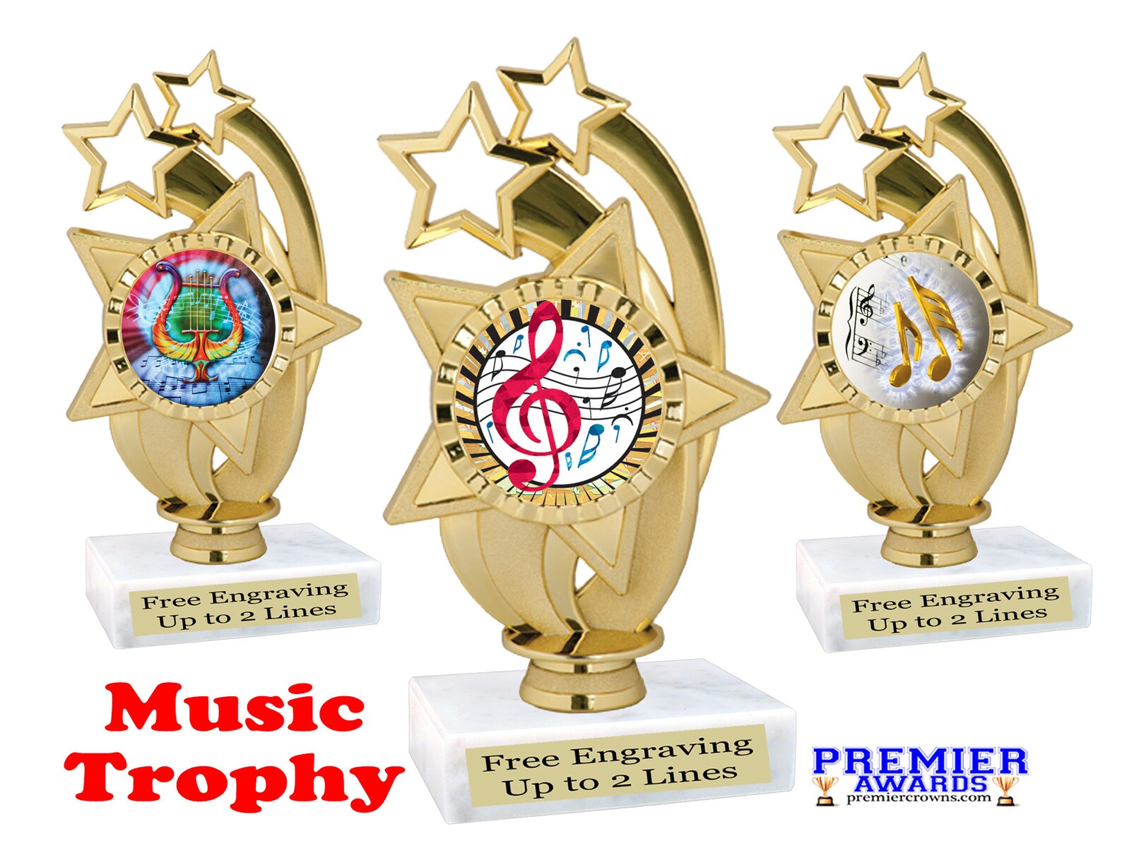 Music theme trophy. Great award for schools contests | Etsy