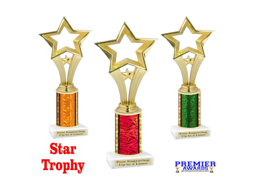 Gold Star Trophy With Choice of Column Color. Great for Any Team ...
