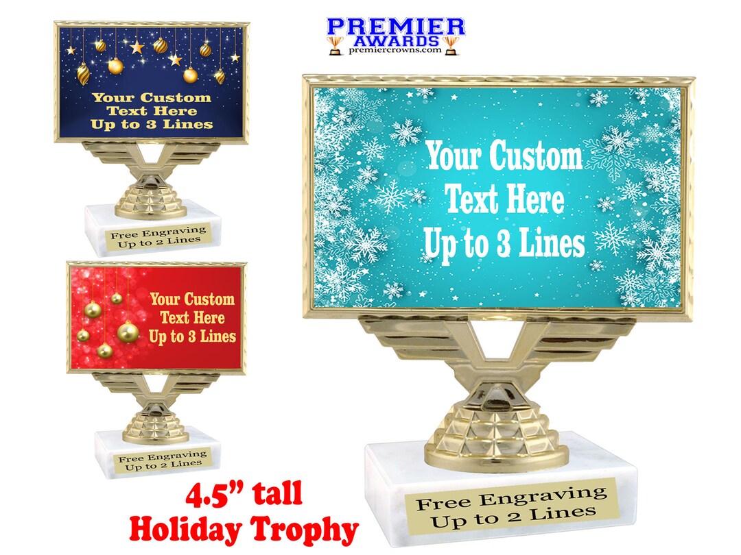 Christmas - Winter Theme Trophy With Gold Figure and Choice of ...
