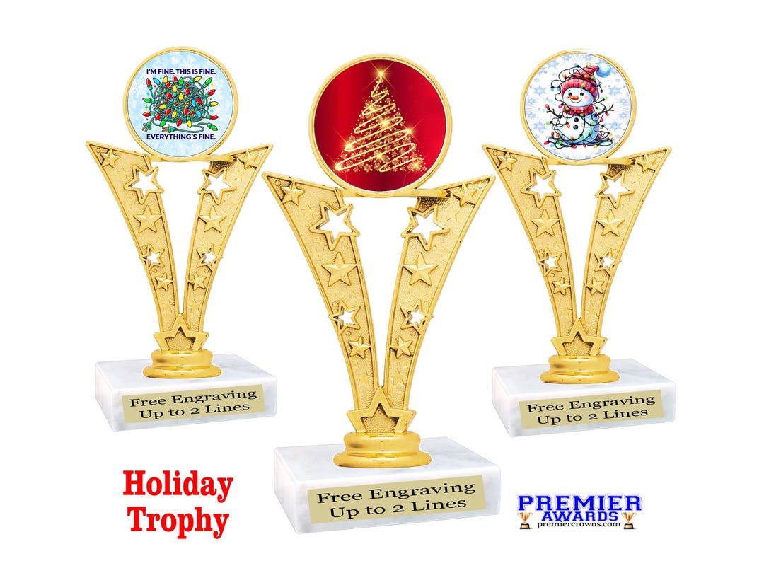 Holiday Theme Trophy. Choice of Artwork and Base. Great for Decorating ...