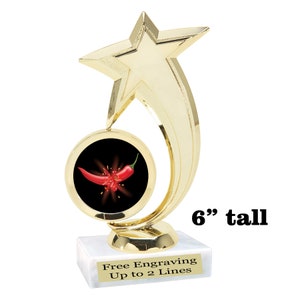 Chili - Salsa - BBQ Trophy. 6" Tall With Choice of Art Work. Great ...