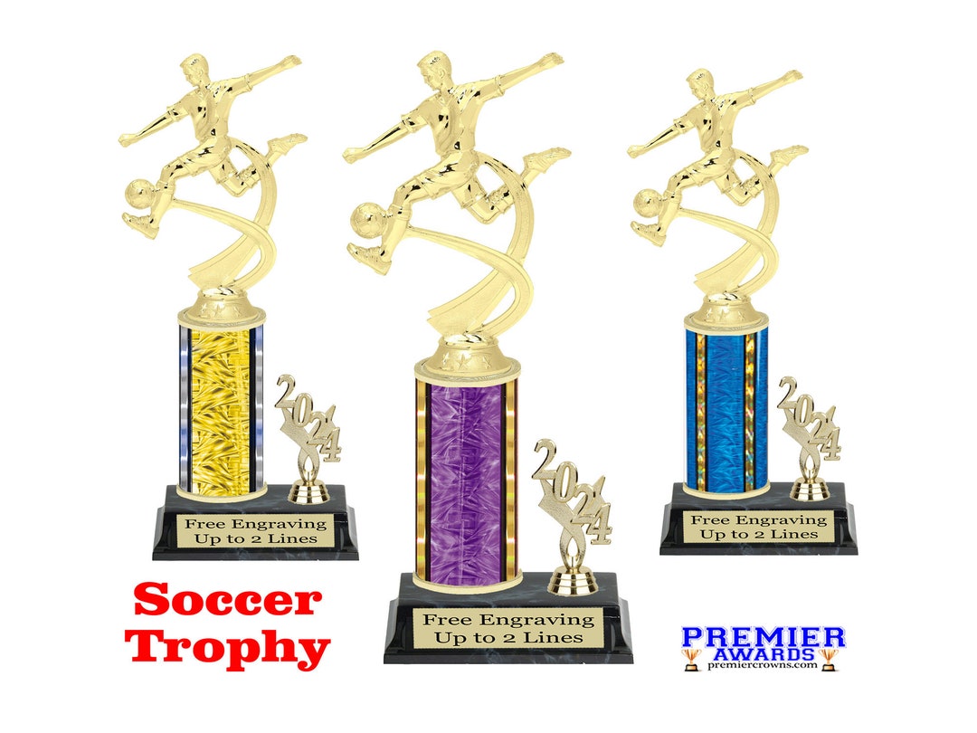 Male Soccer Trophy With Choice of Column Color. Numerous Trophy Heights ...
