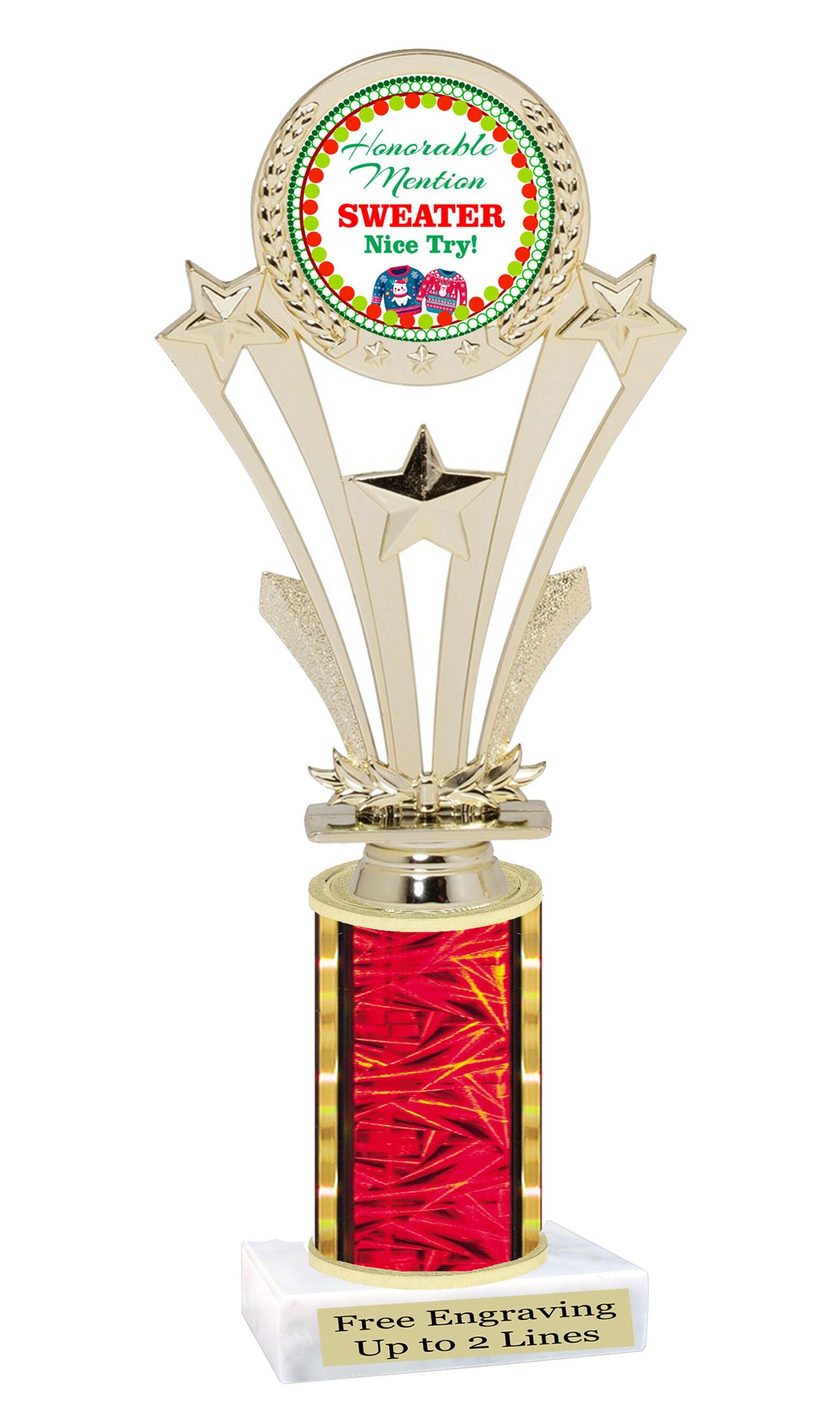 Ugly Sweater Themed Trophy. Great Trophy for Your Holiday Events and ...