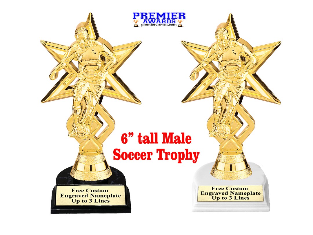 Male Soccer Trophy. 6" Tall. Great Trophy for Sports Leagues, Schools ...