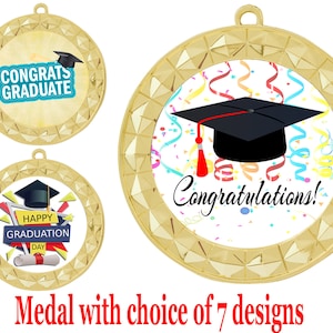 Graduation Theme Medal. Choice of 7 Designs. Includes Free Neck Ribbon ...