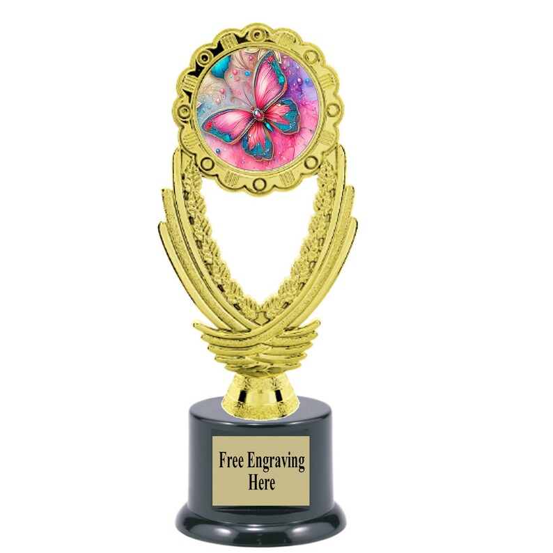 Butterfly Themed Trophy for Your Pageants, Contests, Spring Events. 6 ...