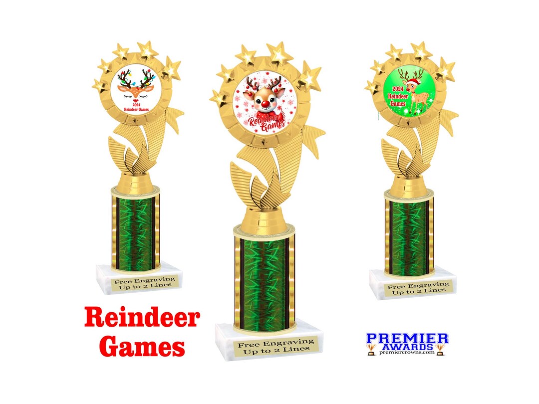Reindeer Games Theme Trophy. Great Trophy for Your Holiday Events ...