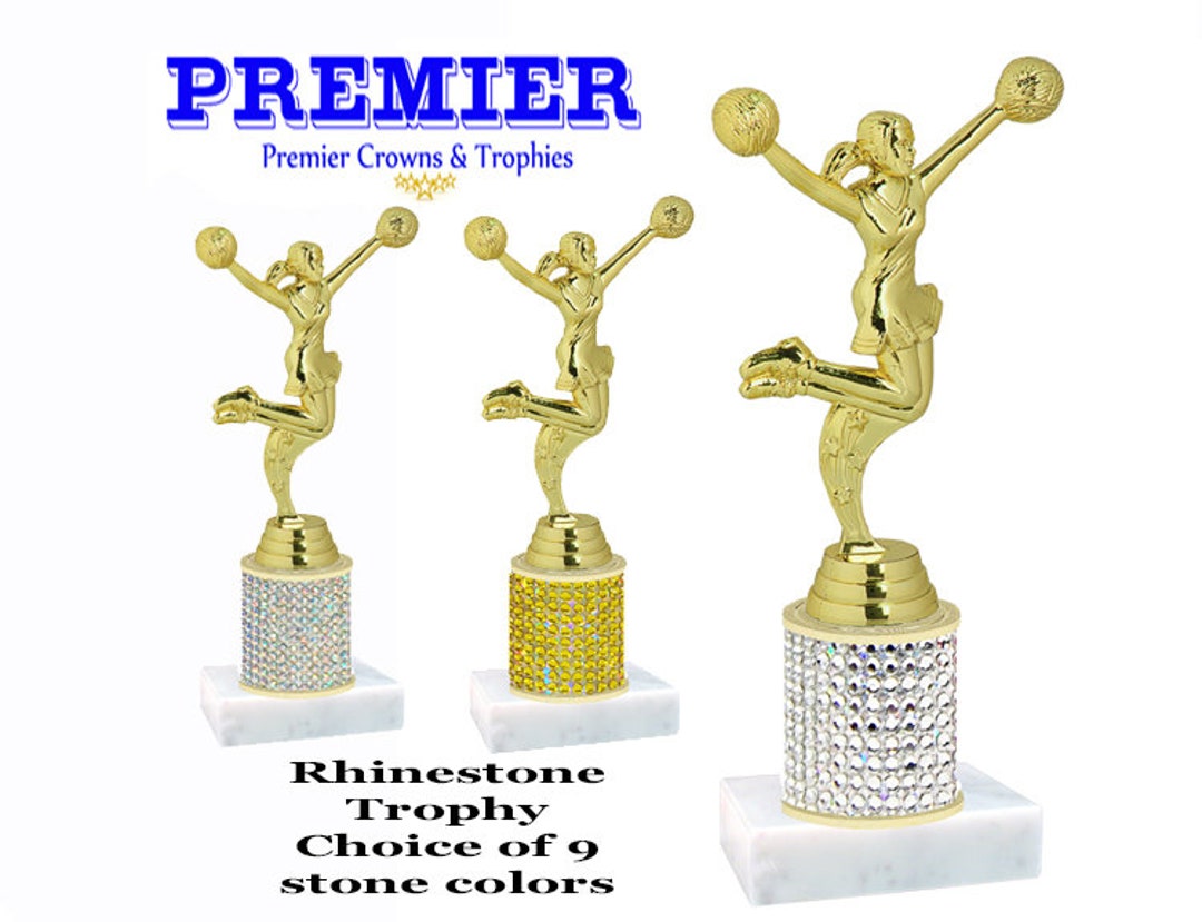 Rhinestone Trophy. Cheer Figure With Choice of Rhinestone - Etsy