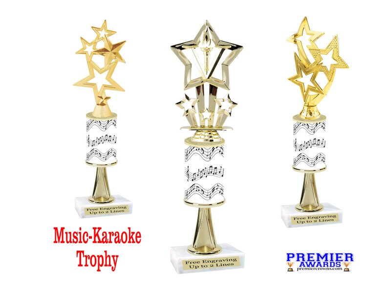 Karaoke - Music Theme Trophy With Choice of Figure. Numerous Trophy ...