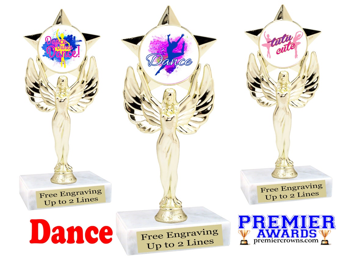 Dance theme trophy. 6 tall with choice of art work. | Etsy