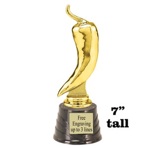 Chili Pepper Trophy. 7" Tall With Choice of Finish. Great Trophy for ...
