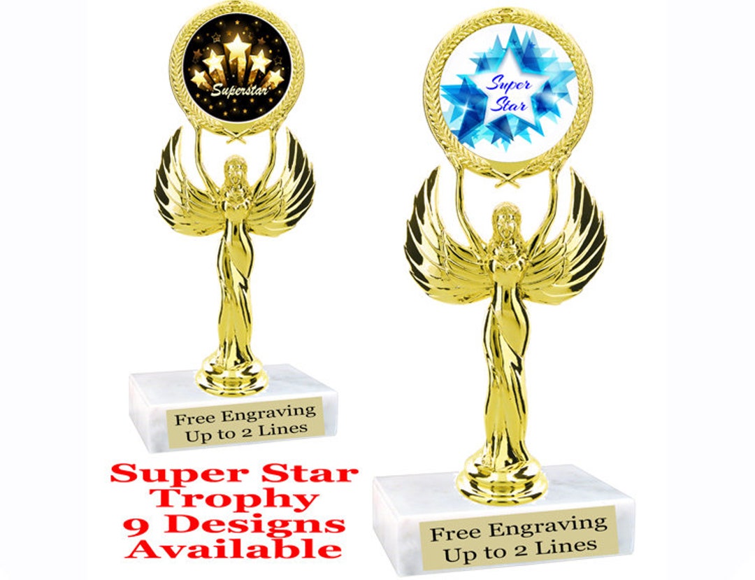 Super Star Theme Trophy. 6" Tall Trophy With Choice of Art Work ...