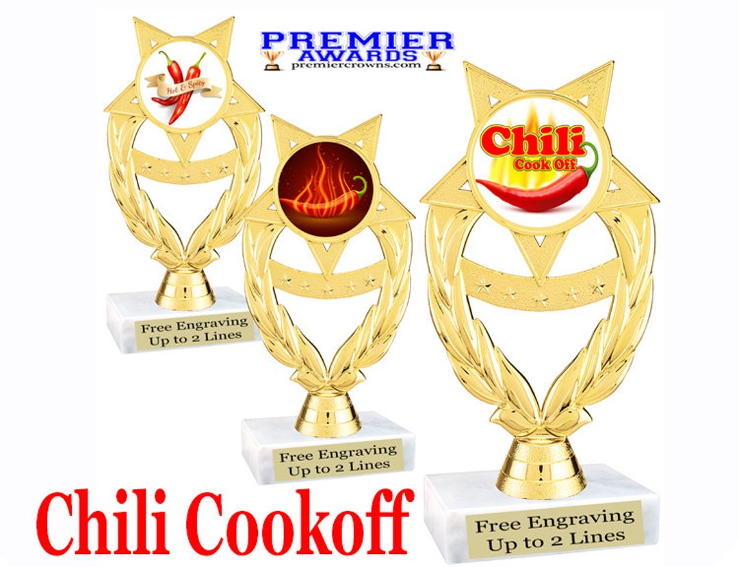 Chili Cook off Trophy. 6" Tall With Choice of Art Work. Great Trophy ...