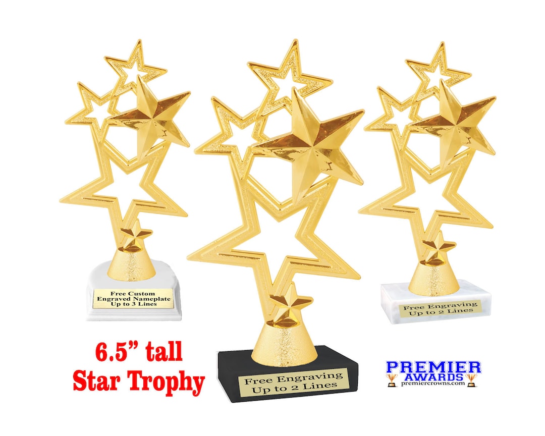 Gold Stars Trophy. 6.5" Tall Trophy. Great Award for All of Our Events ...