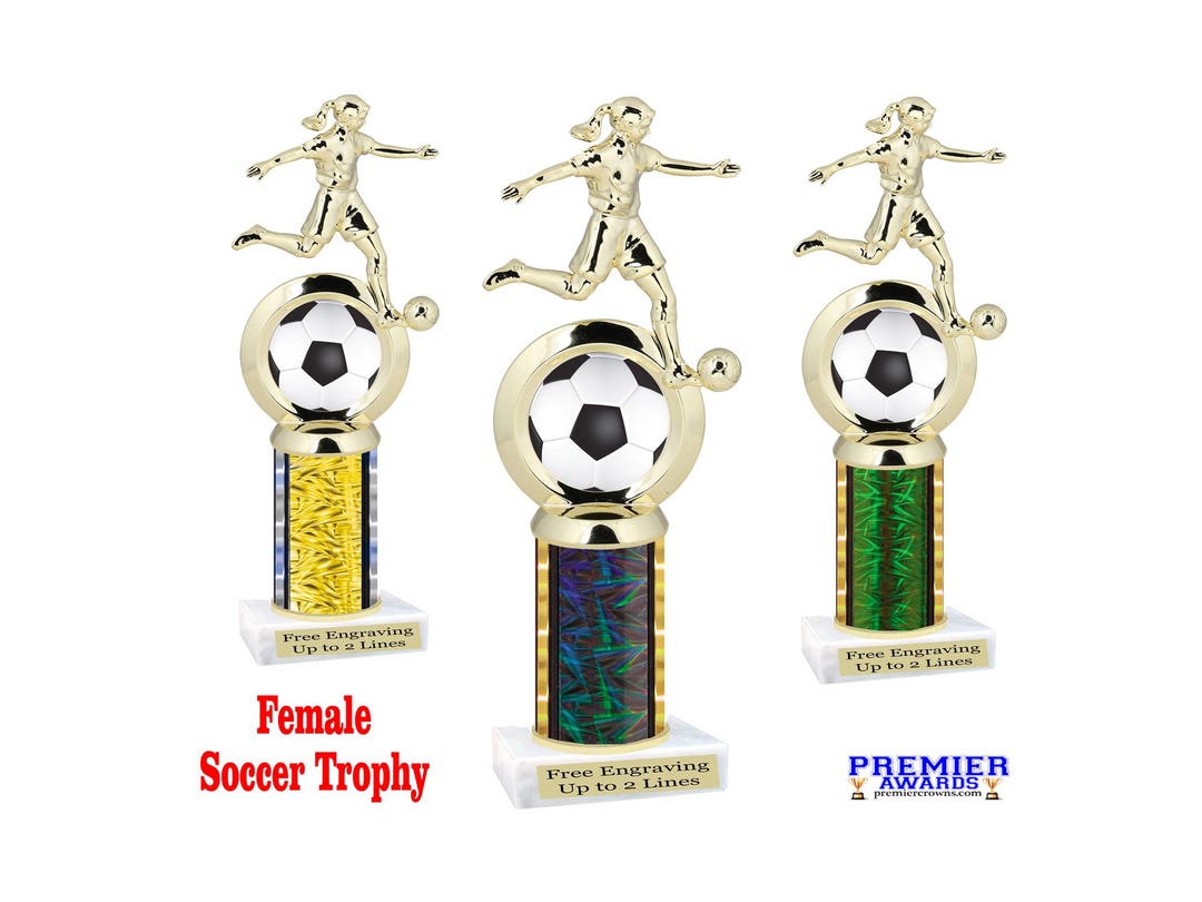 Female Soccer Trophy With Choice of Column Color. Numerous Trophy ...