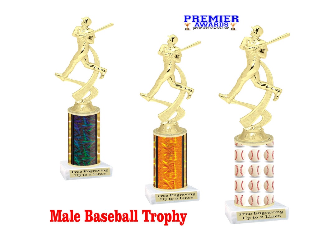 Male Baseball Trophy With Choice of Column Color. Numerous Trophy ...