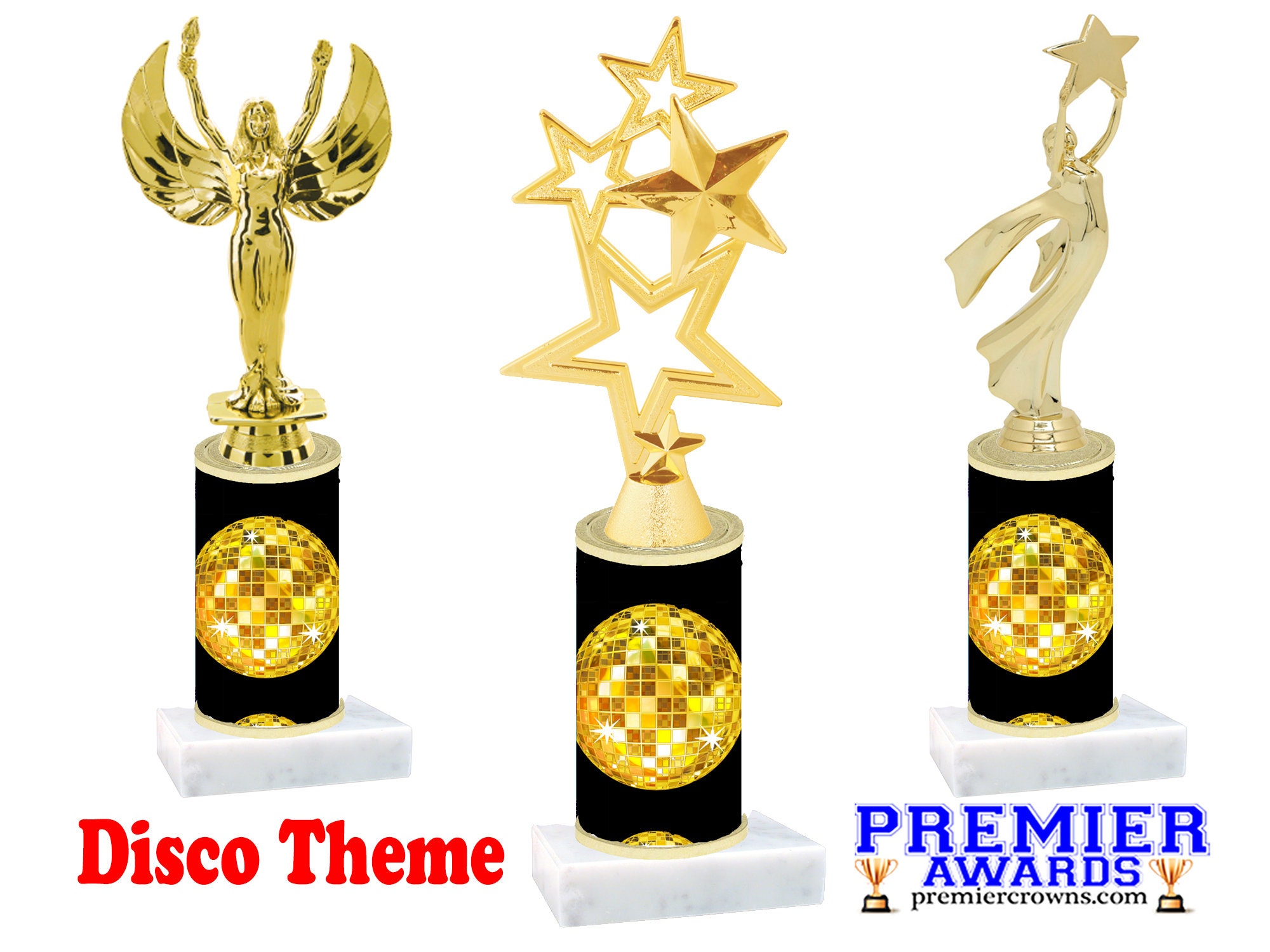 Disco Design Trophy With Choice of Figure. Numerous Trophy Heights ...