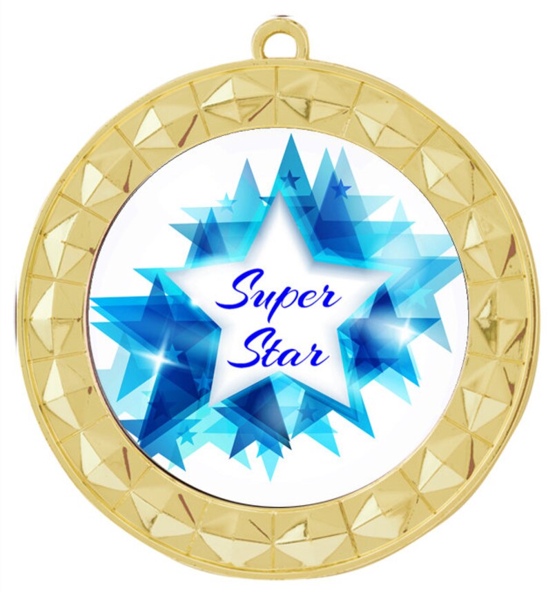 Gold Medal With Super Star Insert. Includes Free Neck Ribbon - Etsy