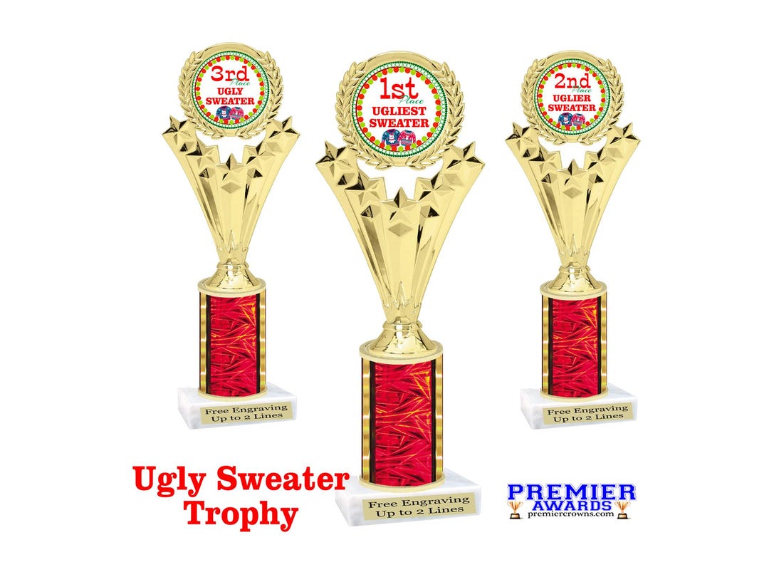 Ugly Sweater Themed Trophy. Great Trophy for Your Holiday Events and ...