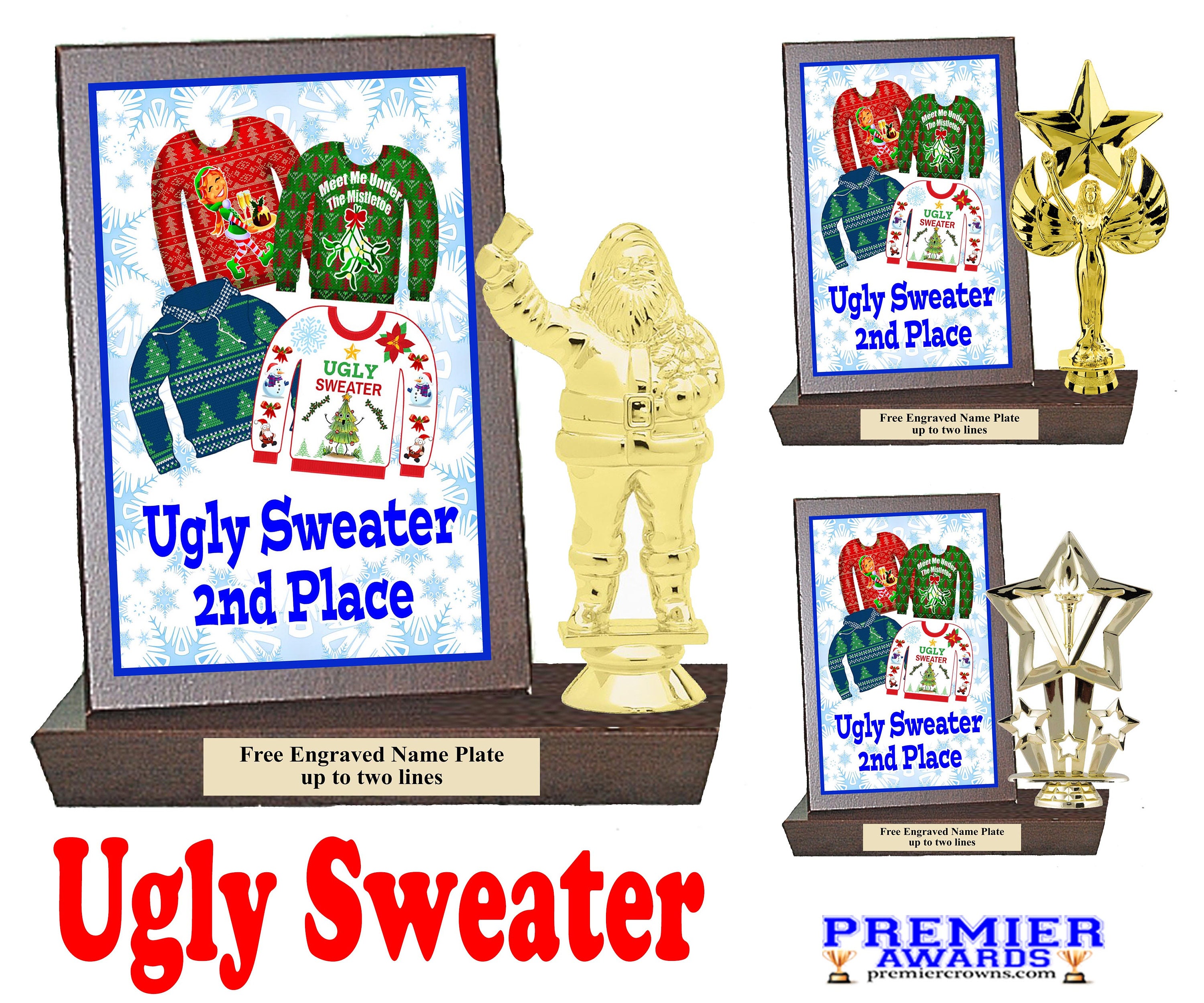 Ugliest Sweater Trophy and Plaque. 2 Awards in 1 Great Award | Etsy