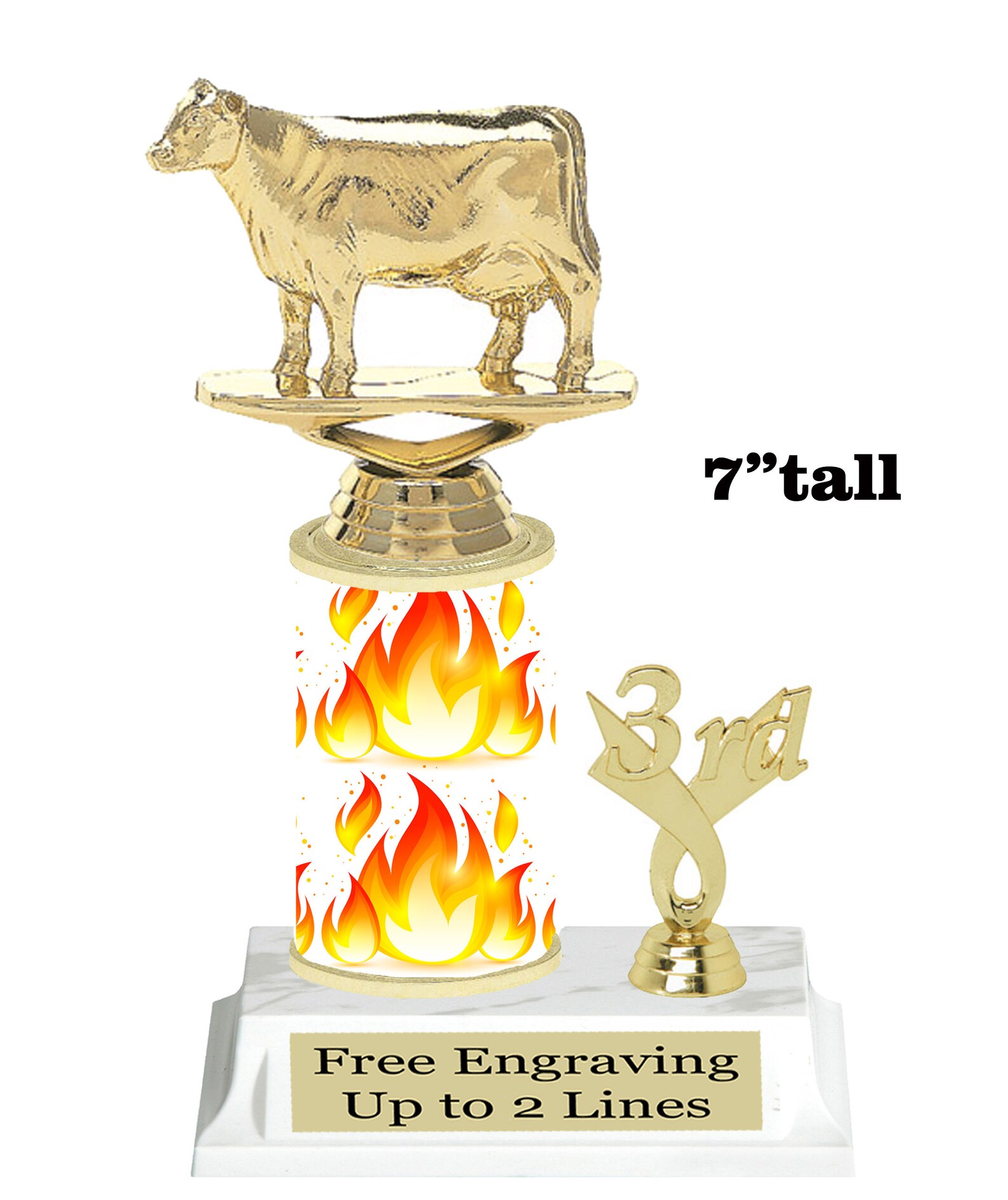 BBQ Cook off Trophy. 7" Tall With Choice of Column Color. Great Trophy ...