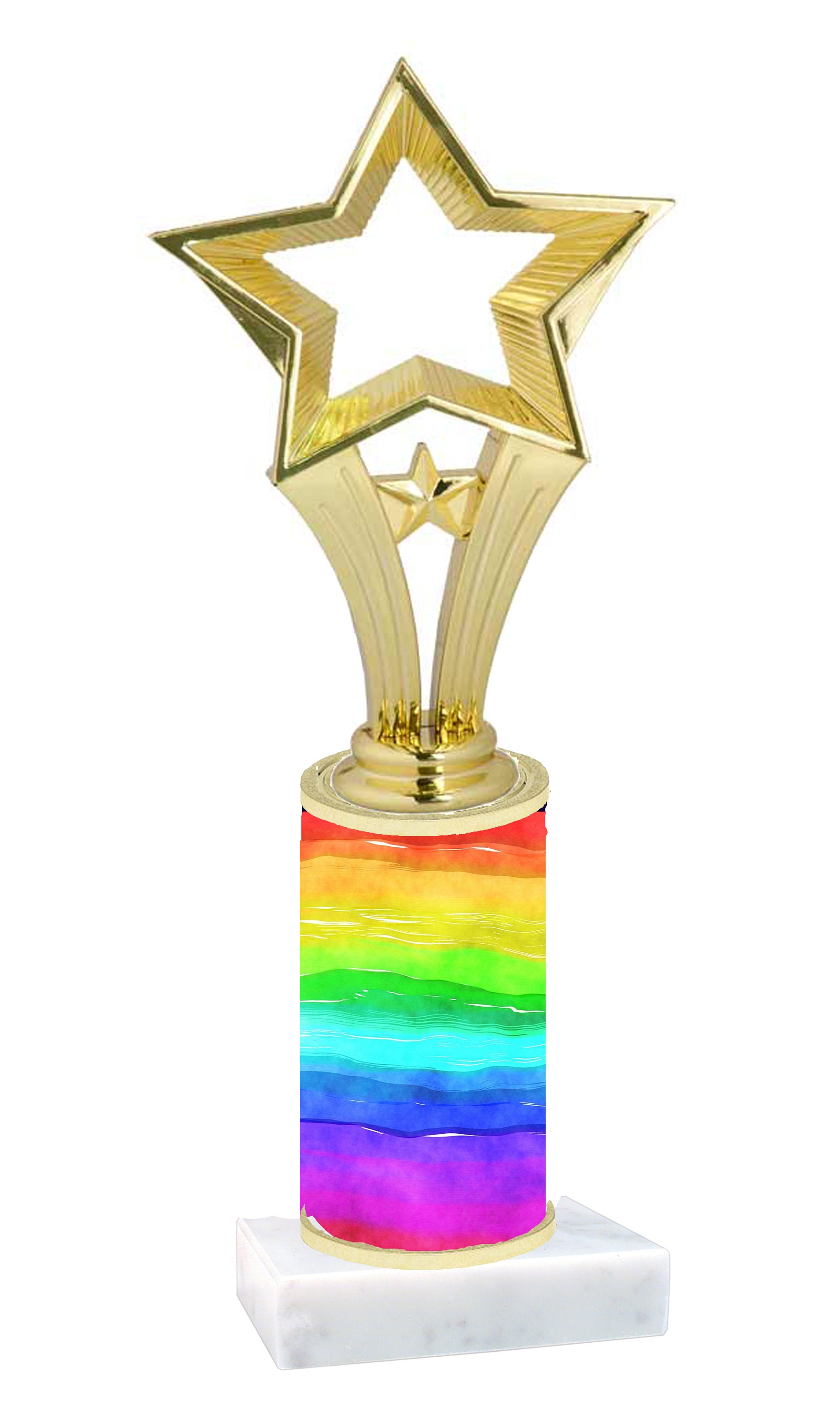 Rainbow Design Trophy With Choice of Figure. Numerous Trophy Heights ...