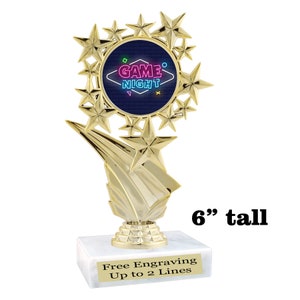 Game Night Trophy. 6" Tall With Choice of 7 Designs. Great Trophy for ...