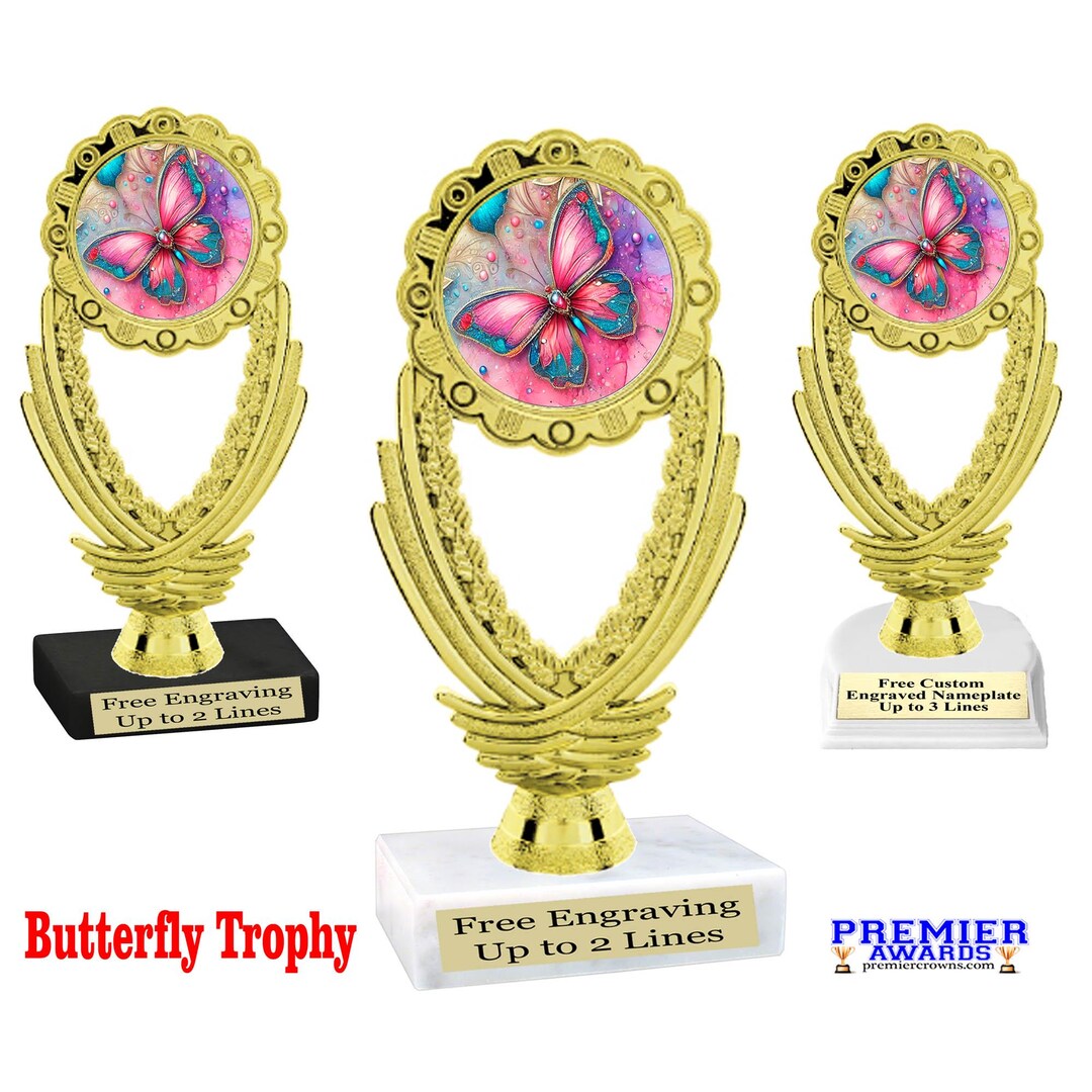Butterfly Themed Trophy for Your Pageants, Contests, Spring Events. 6 ...