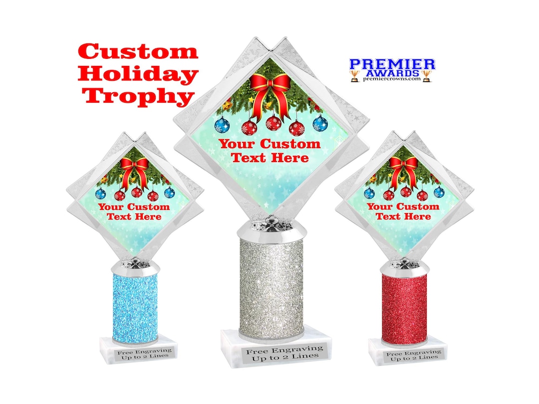 Glitter Custom Holiday Trophy. Great Trophy for Your Holiday Events ...