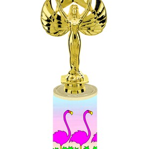 Flamingo Theme Trophy With Choice of Figure. Numerous Trophy Heights ...